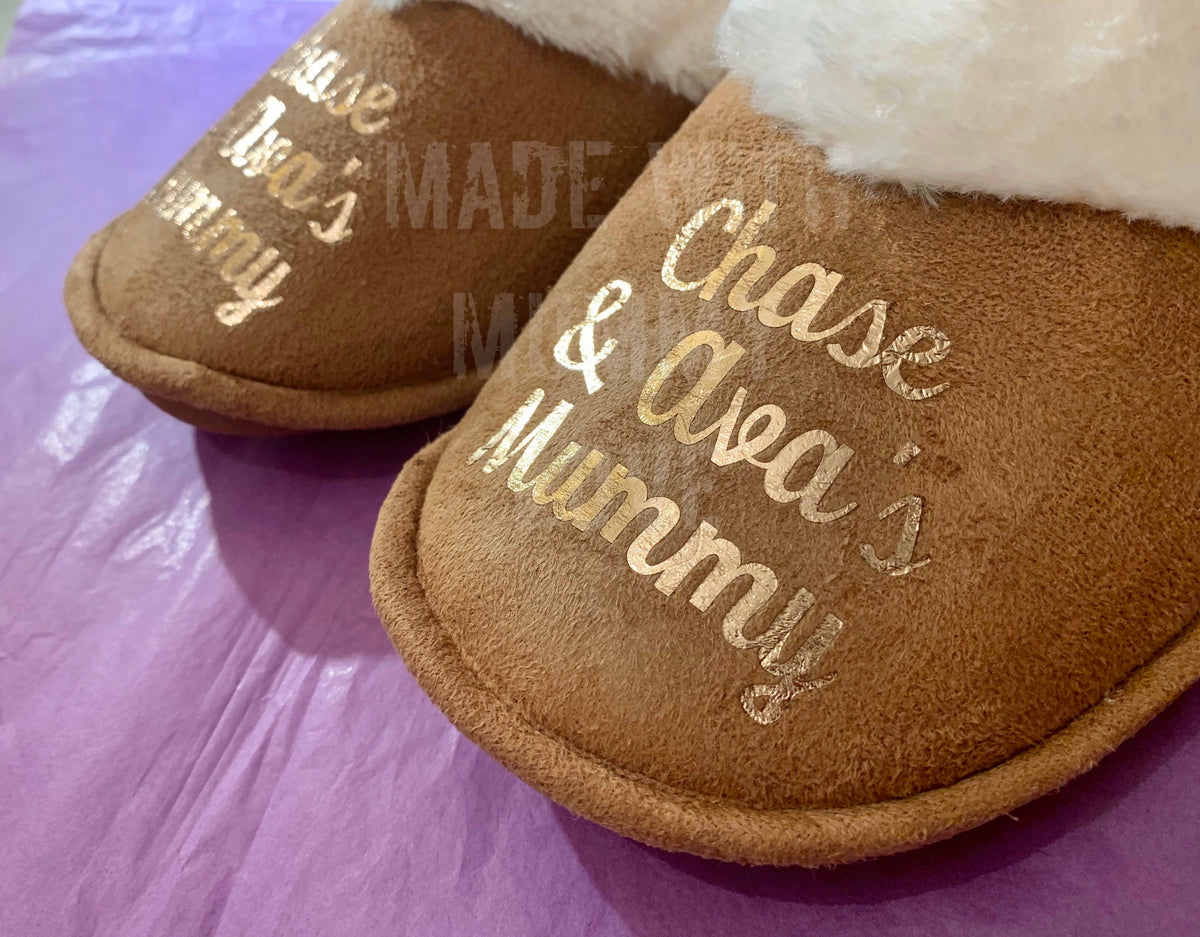 Personalised Mother’s Day slippers, Mother’s Day slippers, mum slipper ...